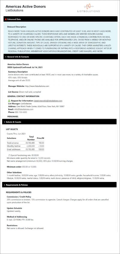 Direct Marketing Lists | Media Planning | SRDS