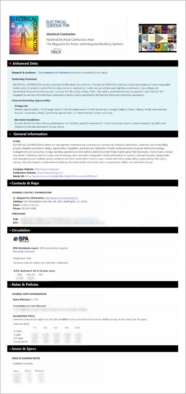 Business Publication Media Buying | Media Planning | SRDS